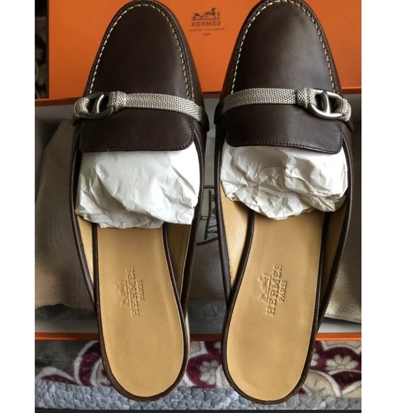 Hermes | Shoes | Hermes Semelle Cuir Mules 365 | Poshmark